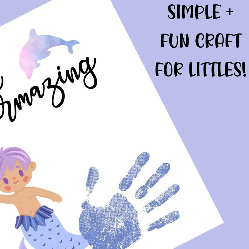 Merman Tail Handprint Template,boy Mermaid Gift,mermaid Handprint,be ...