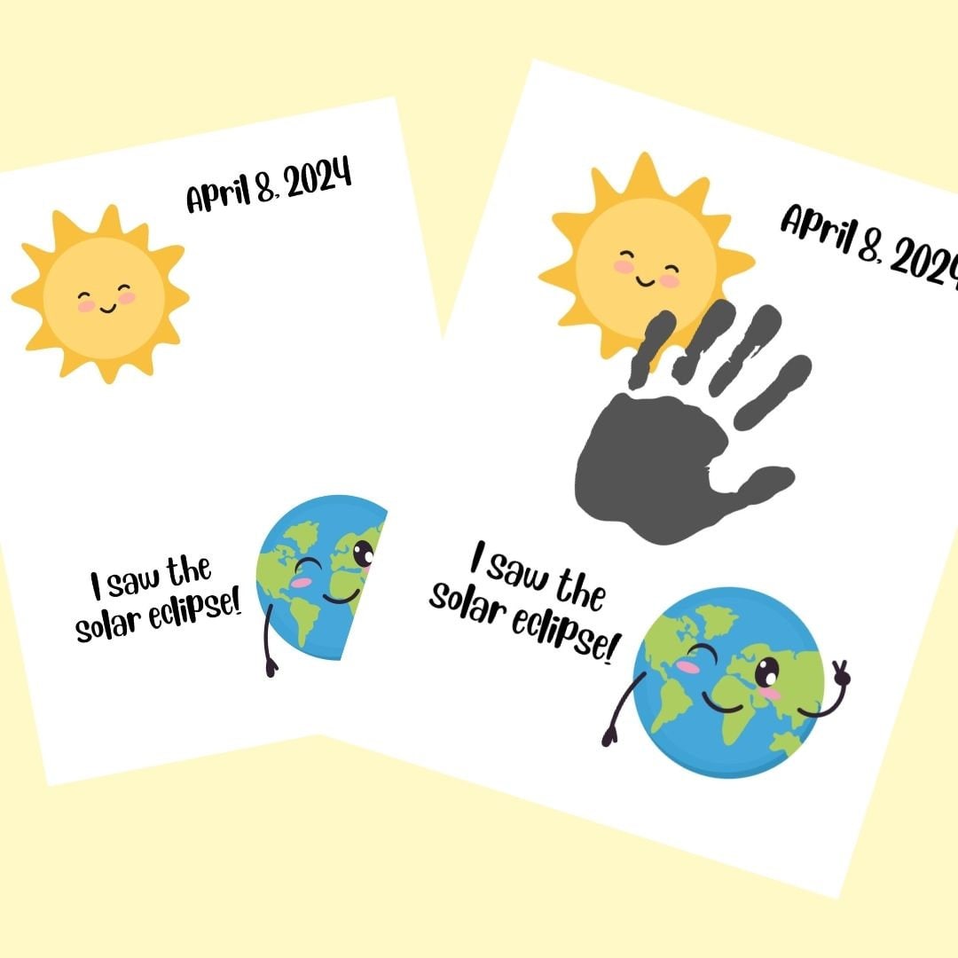 Solar Eclipse 2024 Handprint Activity for Kids,solar Eclipse Handprint ...