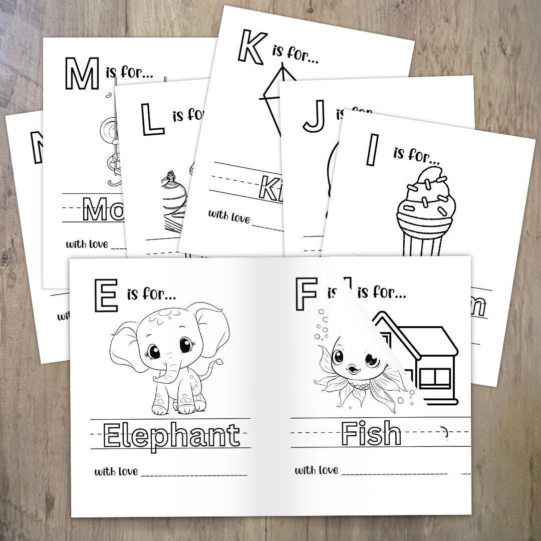 Editable Babys First ABC & 123 Coloring Book Bundle,baby Shower ...