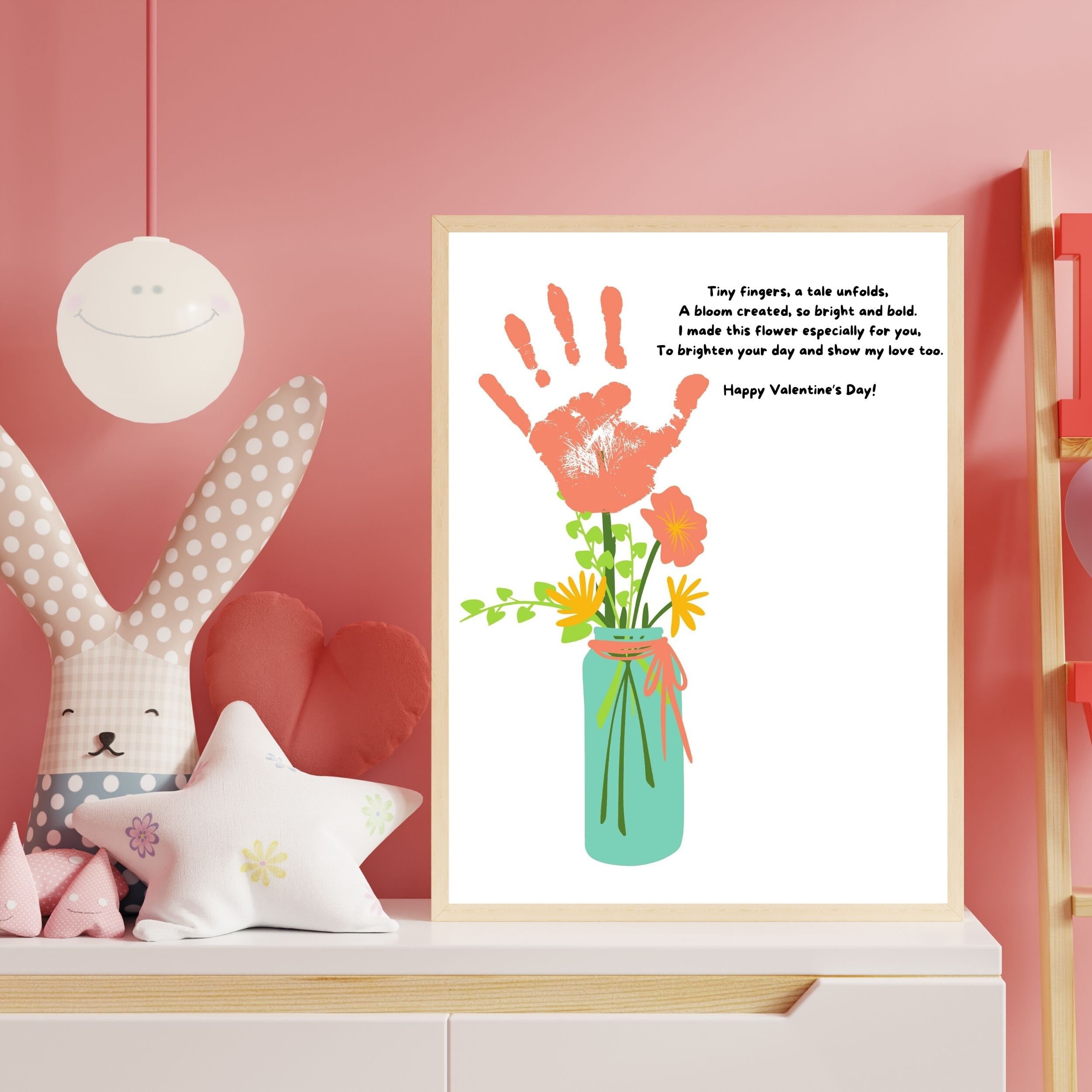 Flower Handprint Art,valentines Day Handprint Craft,valentine Poem,baby ...