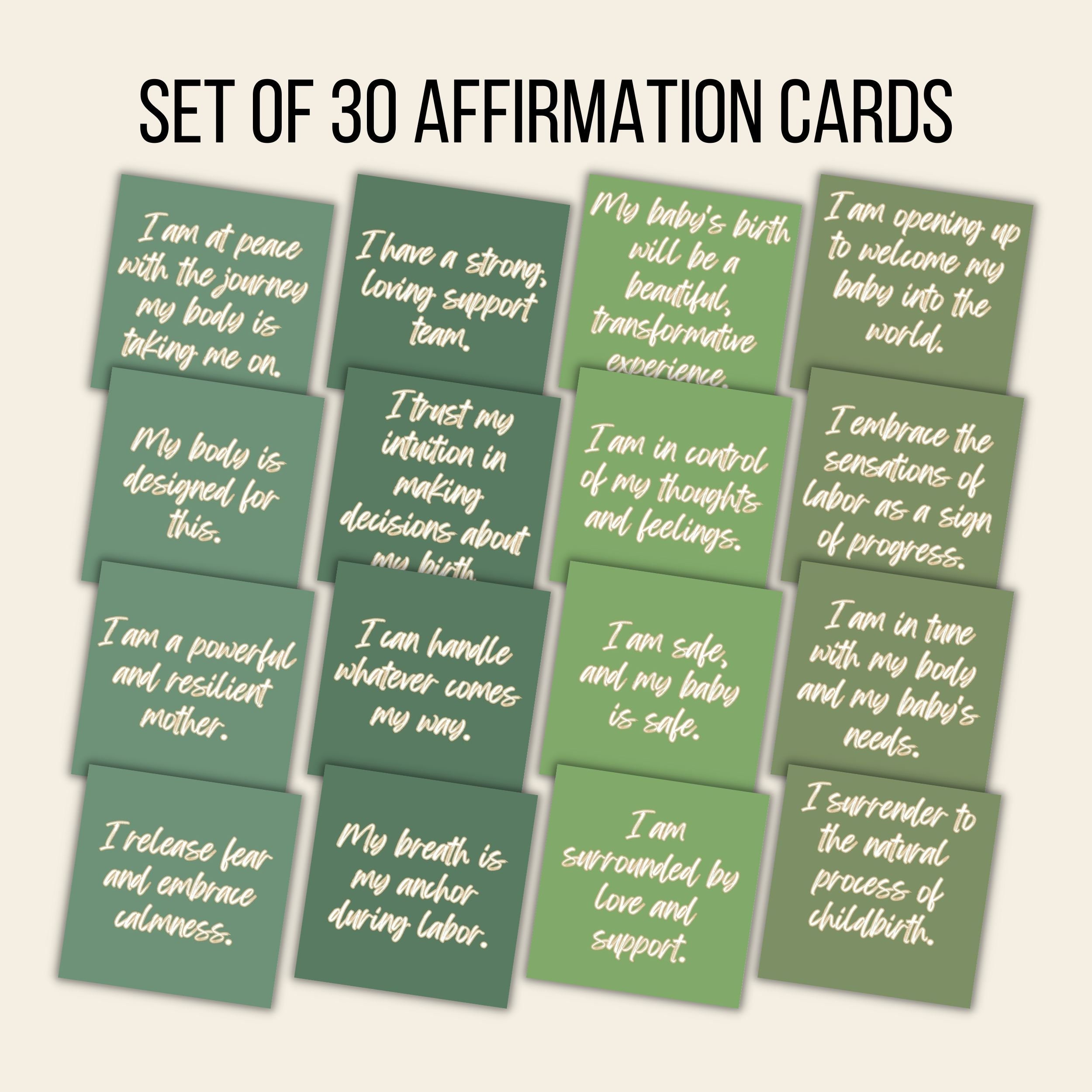 Birth Affirmation Printable Cards,positive Birth Quotes,digital ...