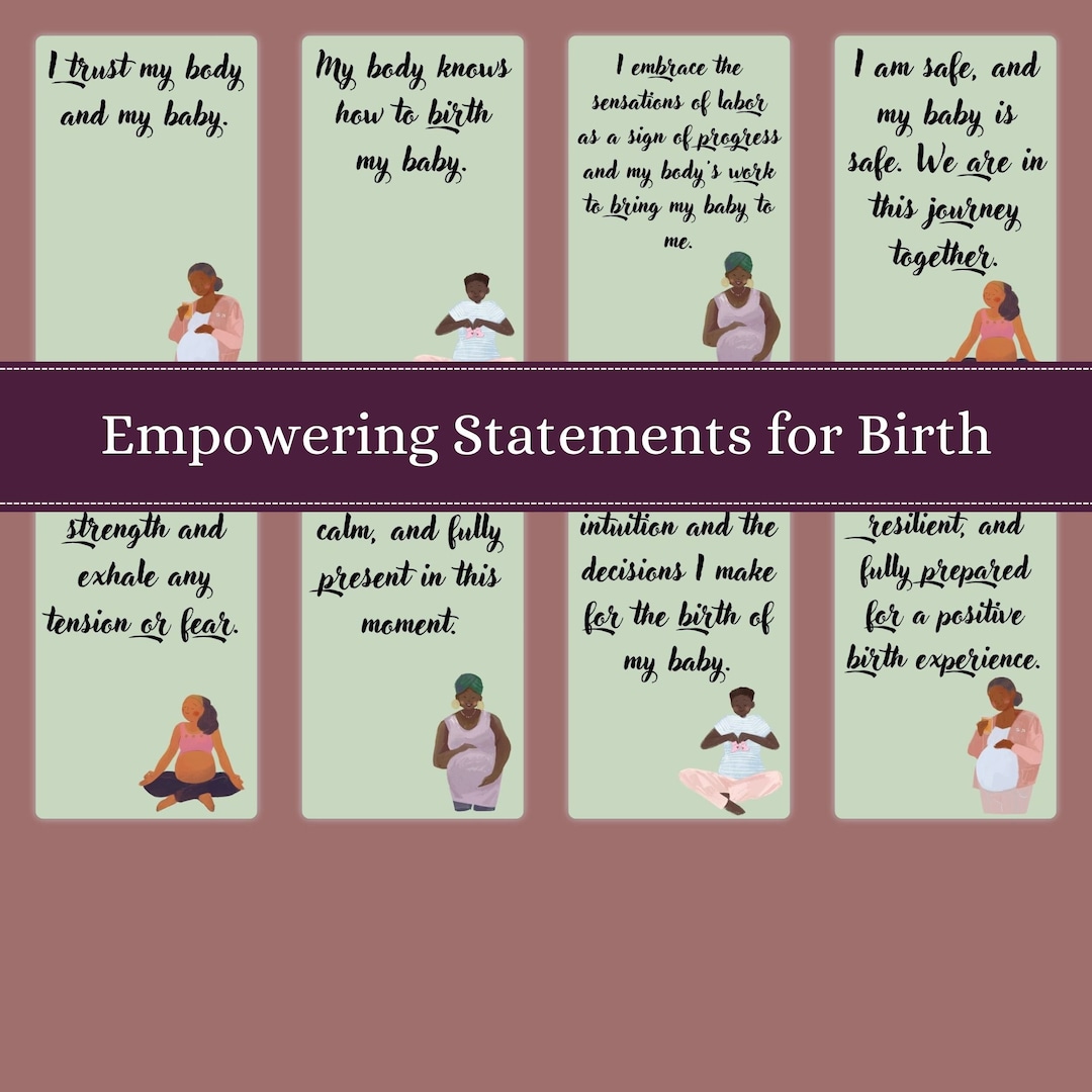 Birth Mantra Cards, Set of Affirmations for Birth, Positive Labor ...
