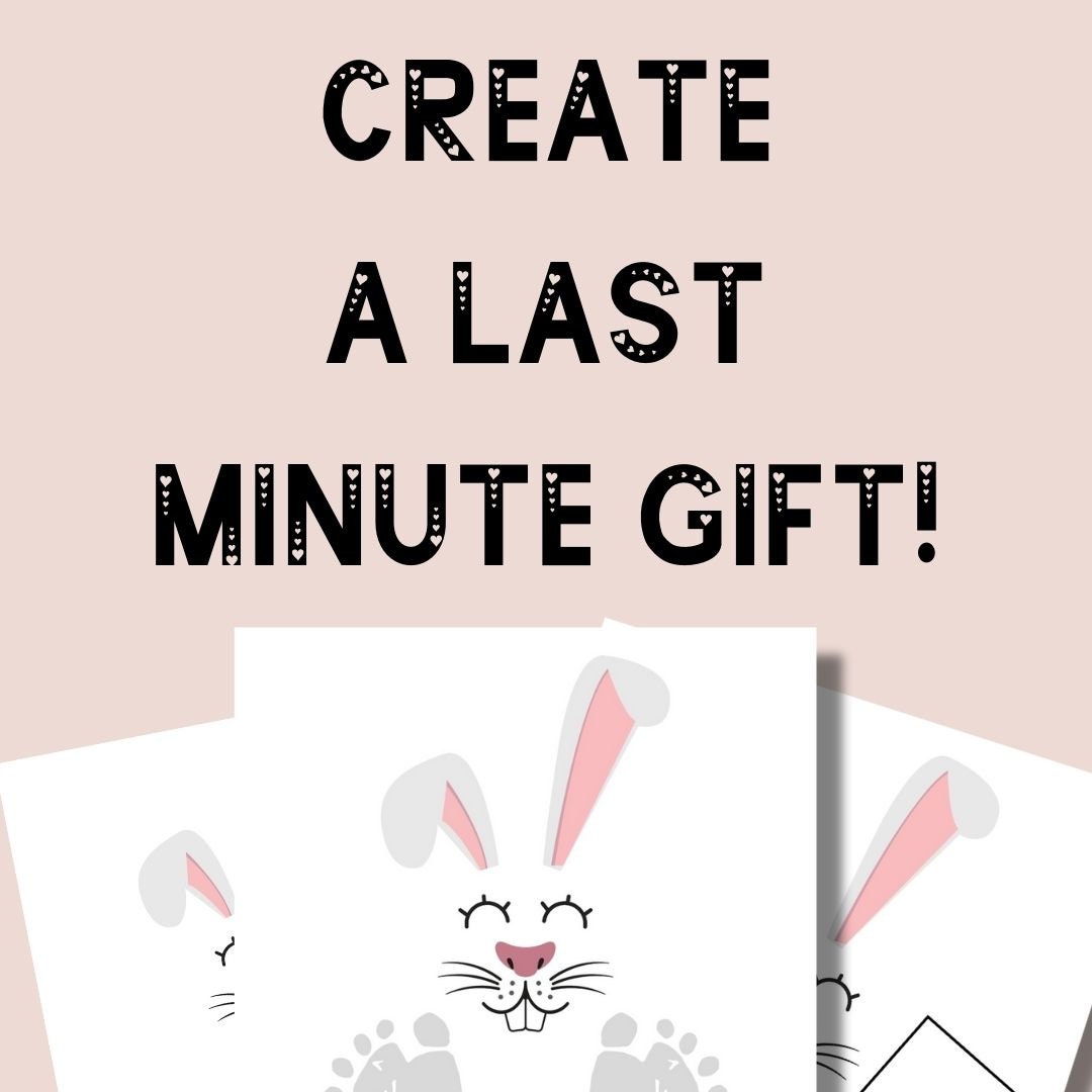 Bunny Footprint Easter Art Project, Easter Footprint Craft, Hoppy ...