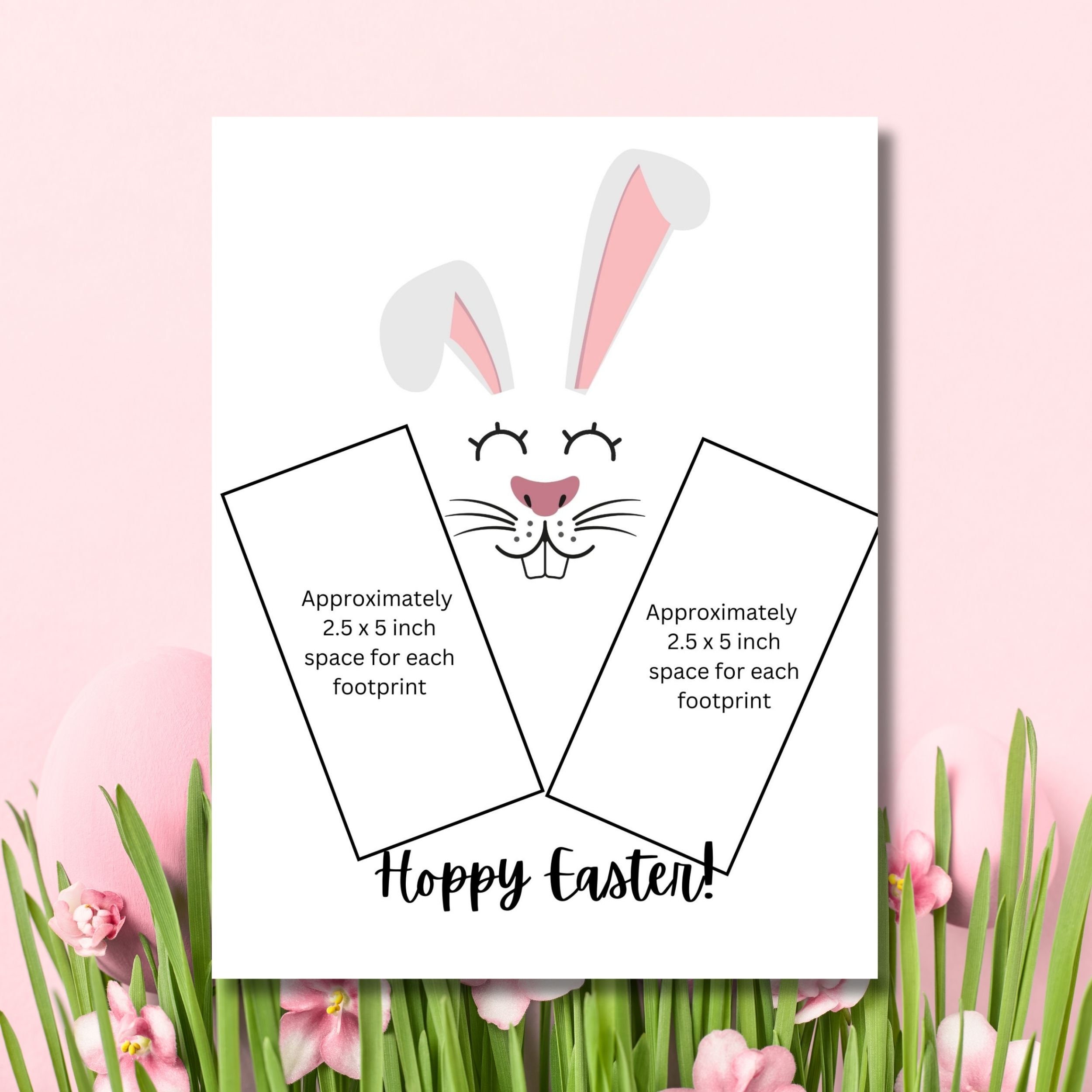 Bunny Footprint Easter Art Project, Easter Footprint Craft, Hoppy ...
