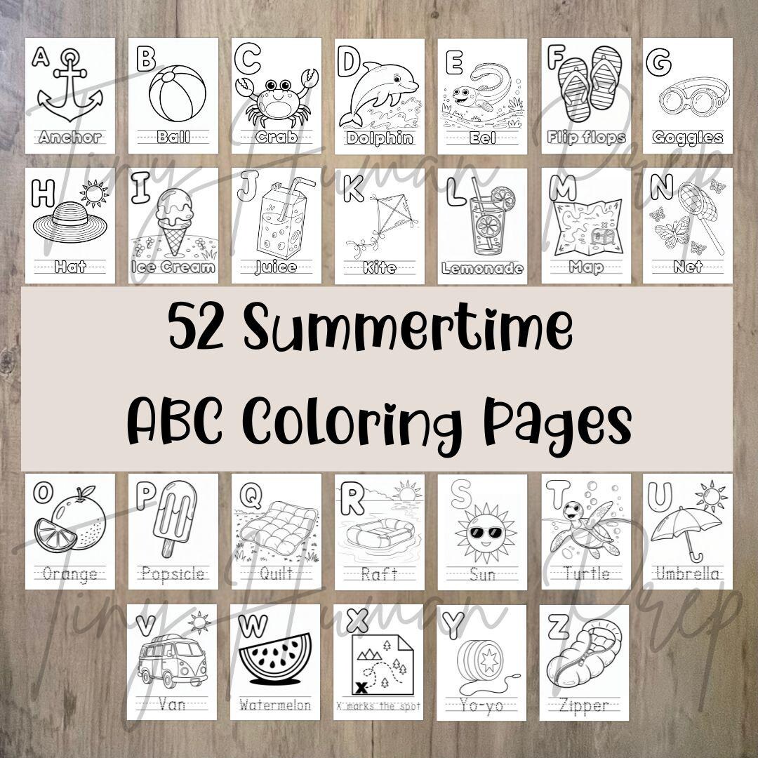 Summer ABC Coloring Pages,anchor Chart Signs,anchor Chart Letters ...