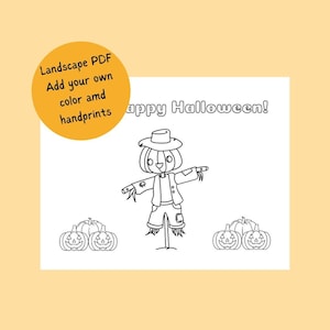 Halloween Scarecrow Handprint Coloring Page,spooky Season Scarecrow ...