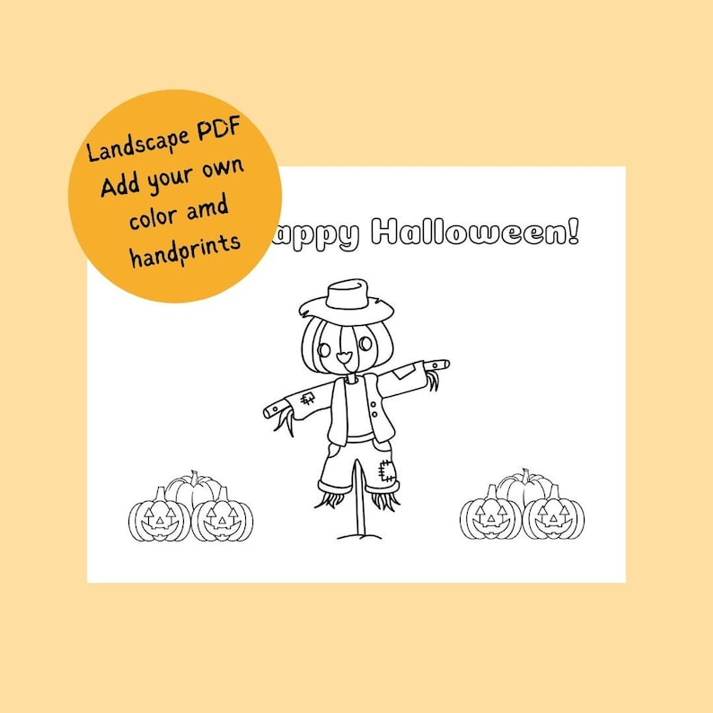 Halloween Scarecrow Handprint Coloring Page,spooky Season Scarecrow ...