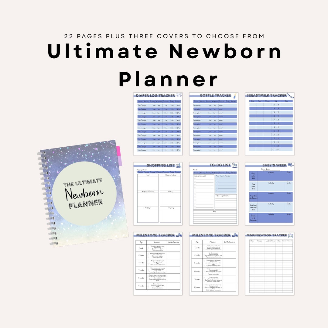 Blue Newborn Planner,newborn Journal,printable Baby Book,new Mom ...