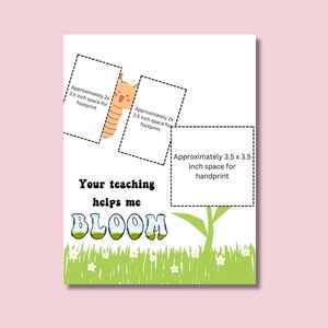 Editable Your Teaching Helps Me Bloom Handprint Template,butterfly ...