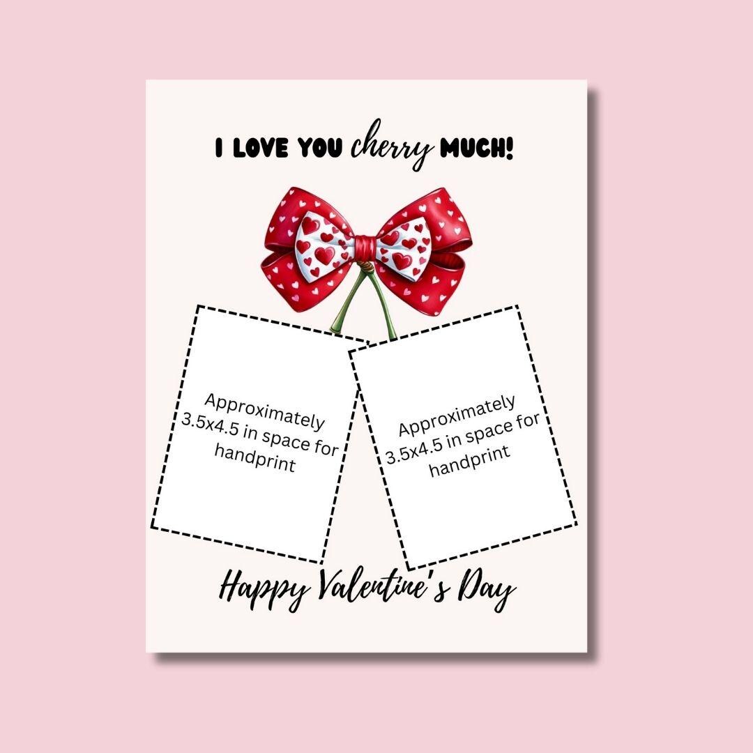 Valentines Day Cherry Handprint,coquette Cherry Valentine,cherries ...