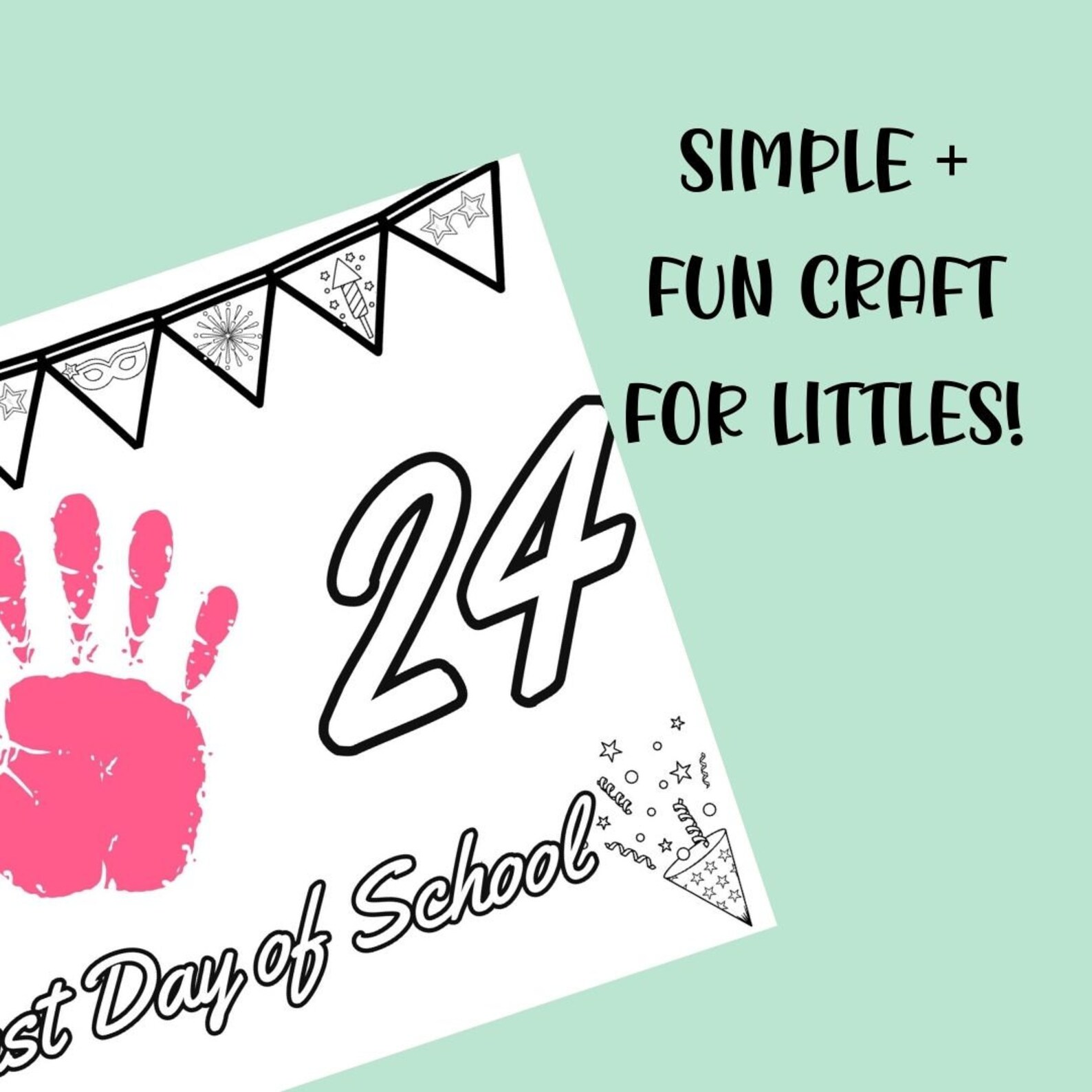 Last Day of School Handprint Coloring Page,end of School Handprint ...