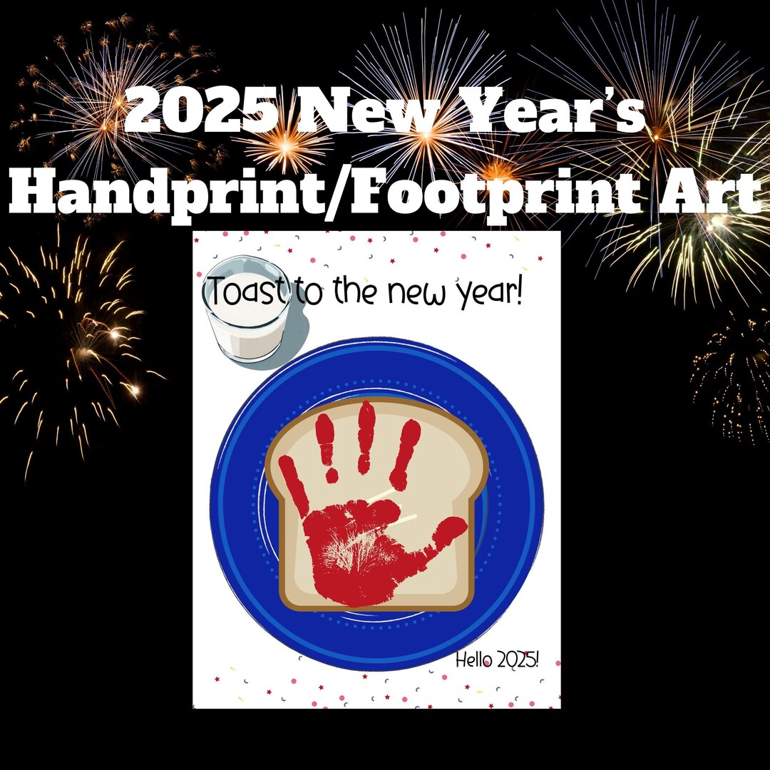 2025 Toast to the New Year Handprint,new Years Handprint, New Years ...