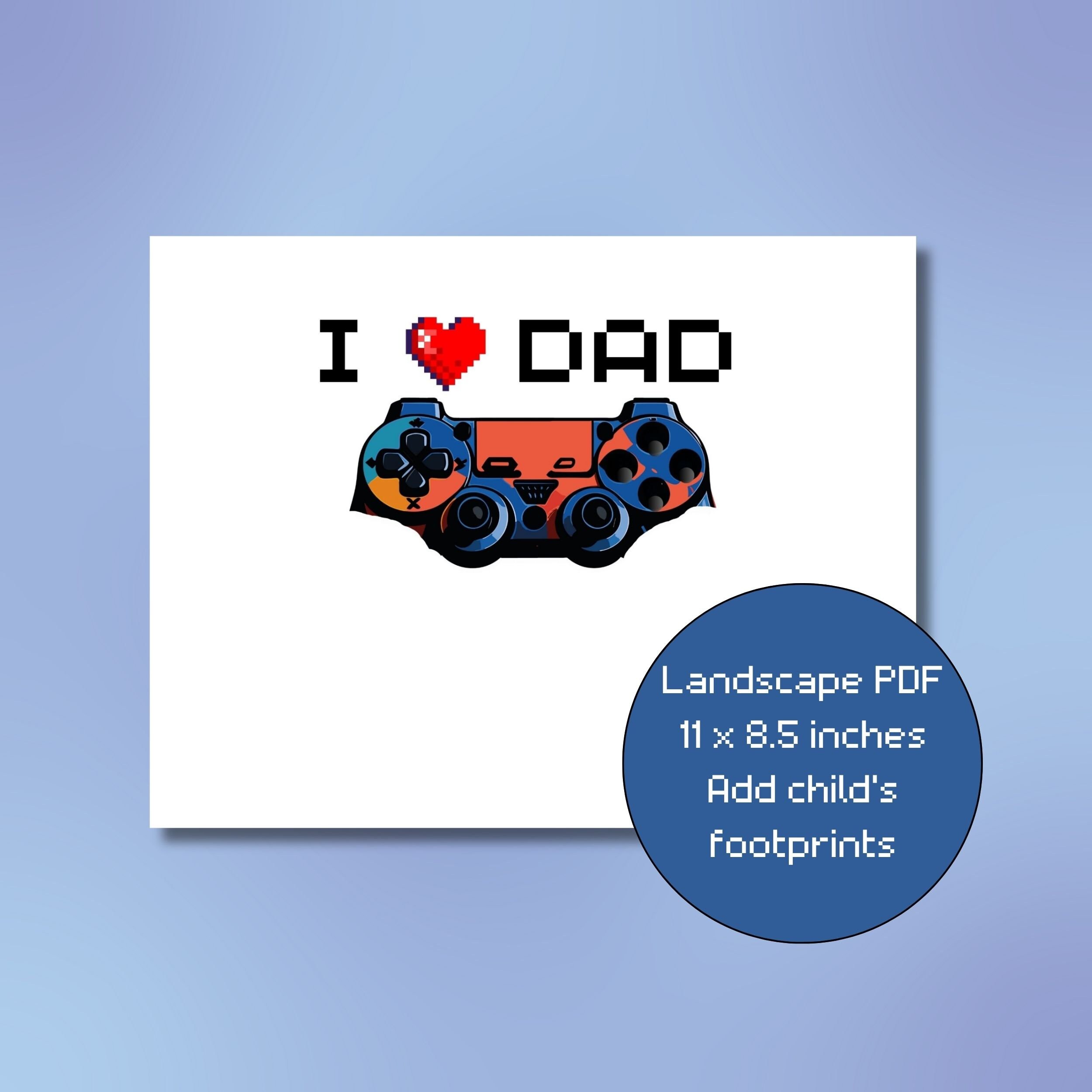 Fathers Day Gamer Gift,fathers Day Footprint Art,dad Birthday Gift ...