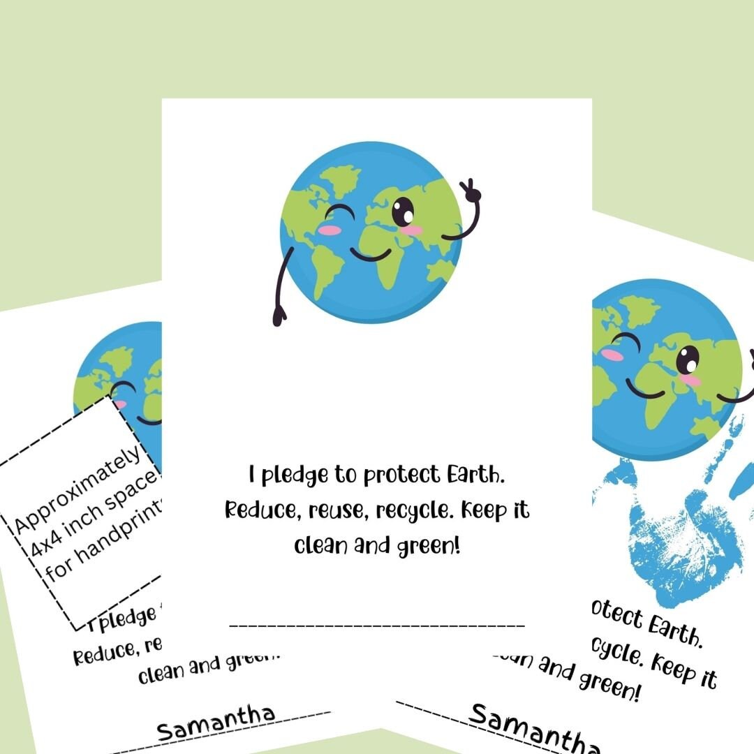 Earth Day Handprint Pledge,earth Day Activity,spring Handprint,earth ...