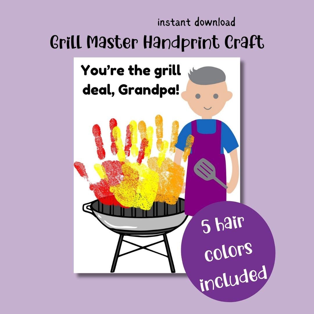 Grill Deal Fathers Day Handprint,first Father's Day Handprint,handprint ...