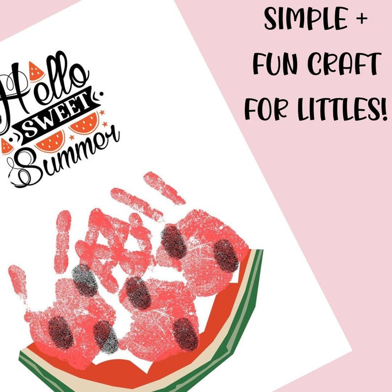 Summer Handprint Watermelon,watermelon Handprint,fruit Handprint ...