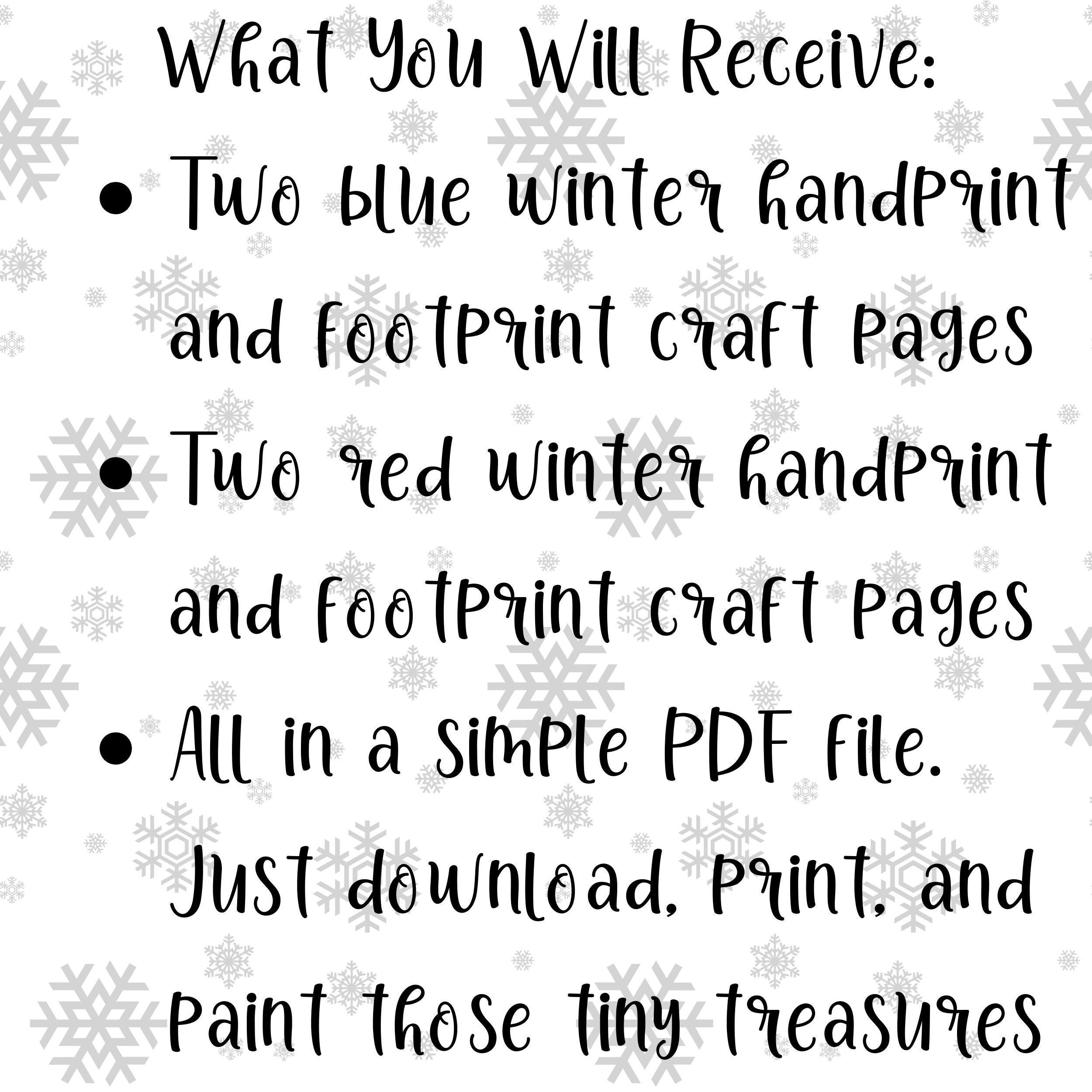 Christmas Handprint Footprint Art Craft, Set of 4, Gift for ...