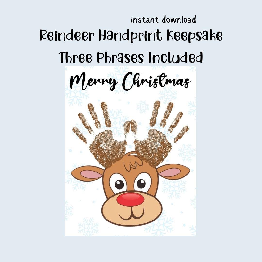 Reindeer Handprint,reindeer Footprint,christmas Handprint,winter ...