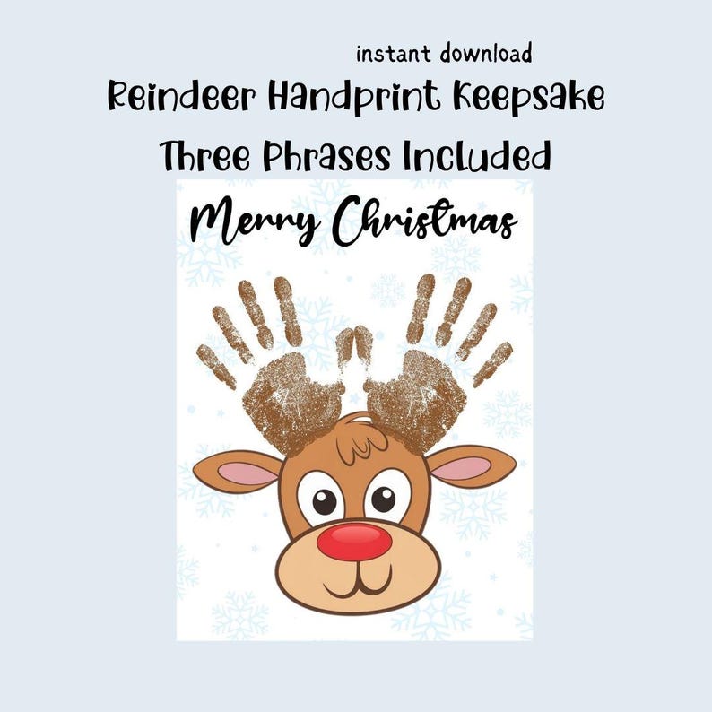 Reindeer Handprint,reindeer Footprint,christmas Handprint,winter ...
