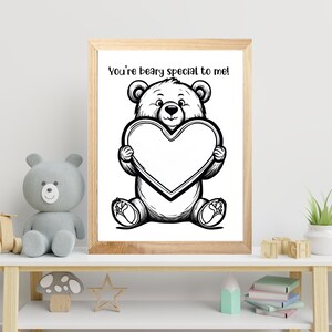 Valentines Day Handprint Craft Coloring Page, Bear Handprint, Beary ...