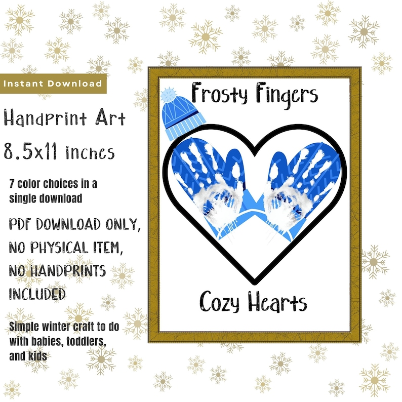 Christmas Handprint Art,winter Mittens Toddler Activity,holiday Gift ...