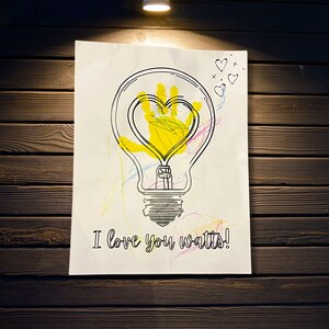 Valentines Day Handprint Coloring Page, I Love You Watts, Diy Baby ...