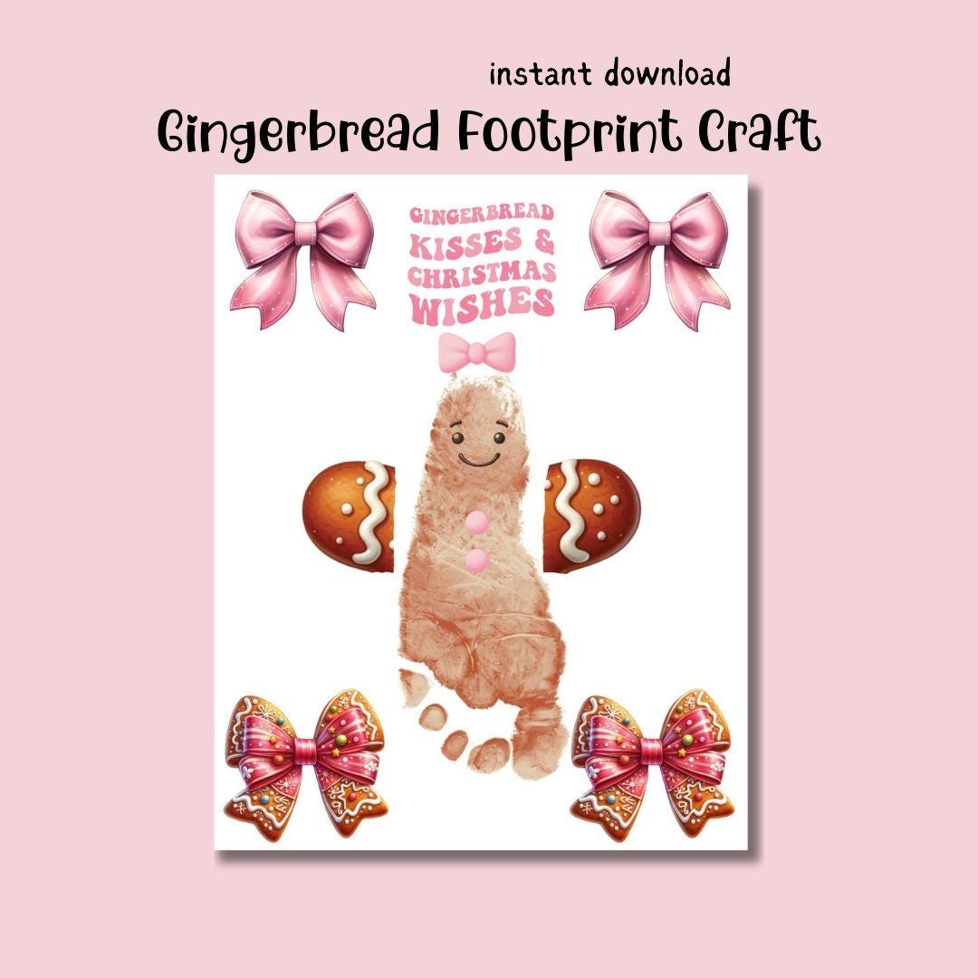 Gingerbread Footprint,baby Footprint Xmas,winter Handprint,gingerbread ...