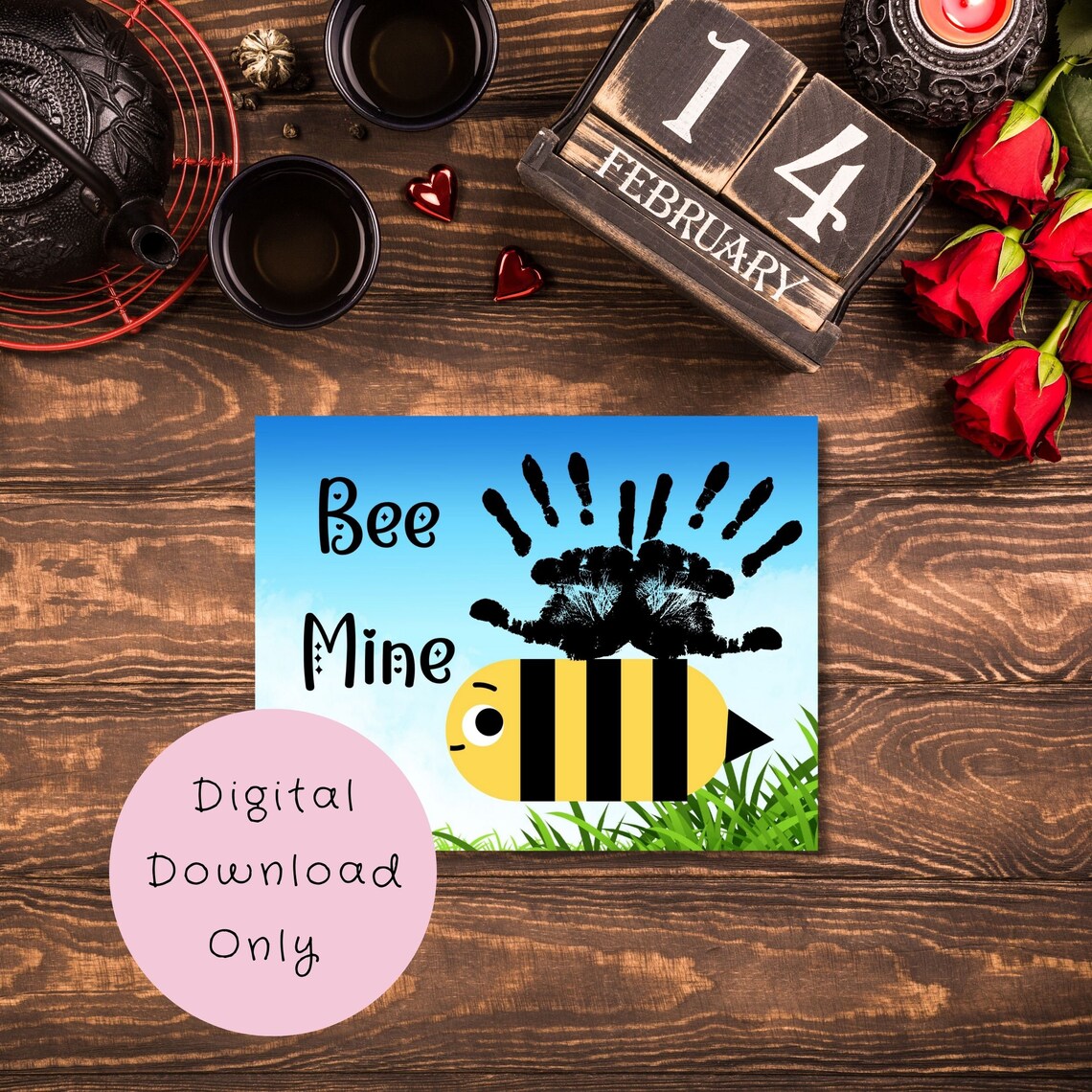 Bee Mine Valentine's Day Handprint Craft, Diy Handprint Project ...