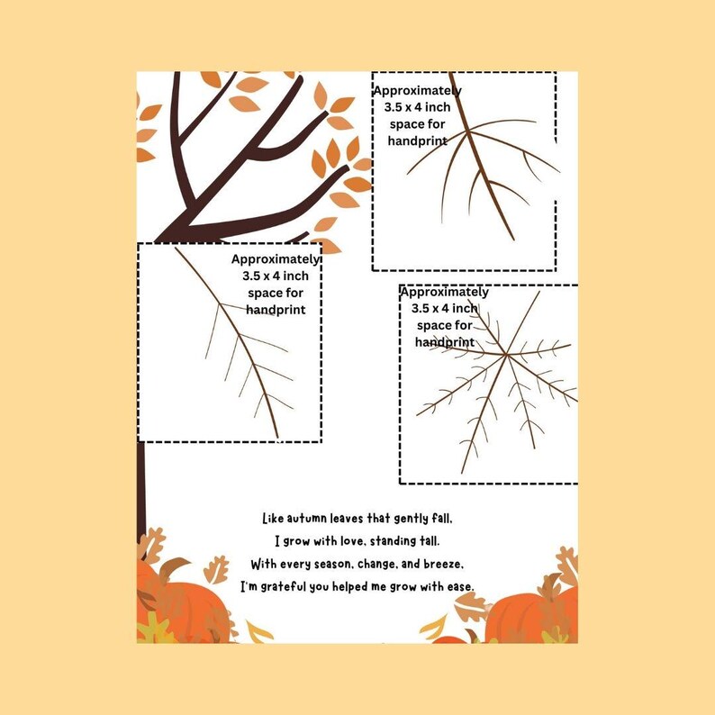 Autumn Poem Handprint Craft,fall Poem Handprint,november Handprint ...