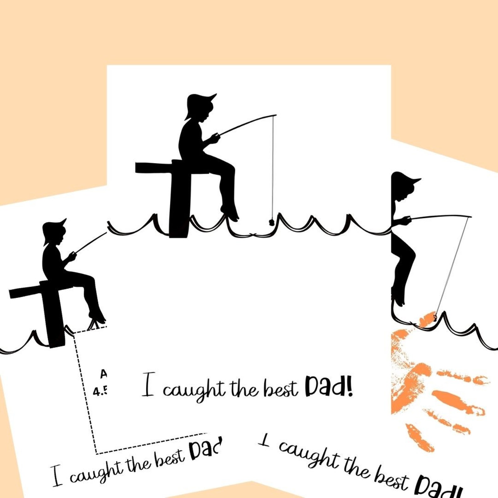 Fathers Day Handprint Fish,i Caught the Best Dad,gift for Fishing Dad ...