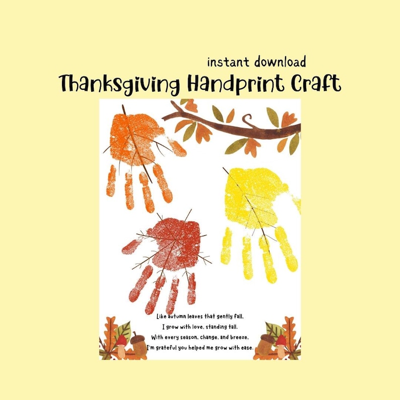 Thanksgiving Handprint Gift,falling Leaves Handprint,fall Poem ...