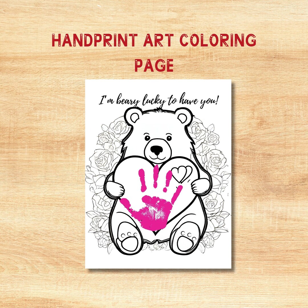 Bear Handprint Art,valentines Day Handprint Craft,valentines Day ...
