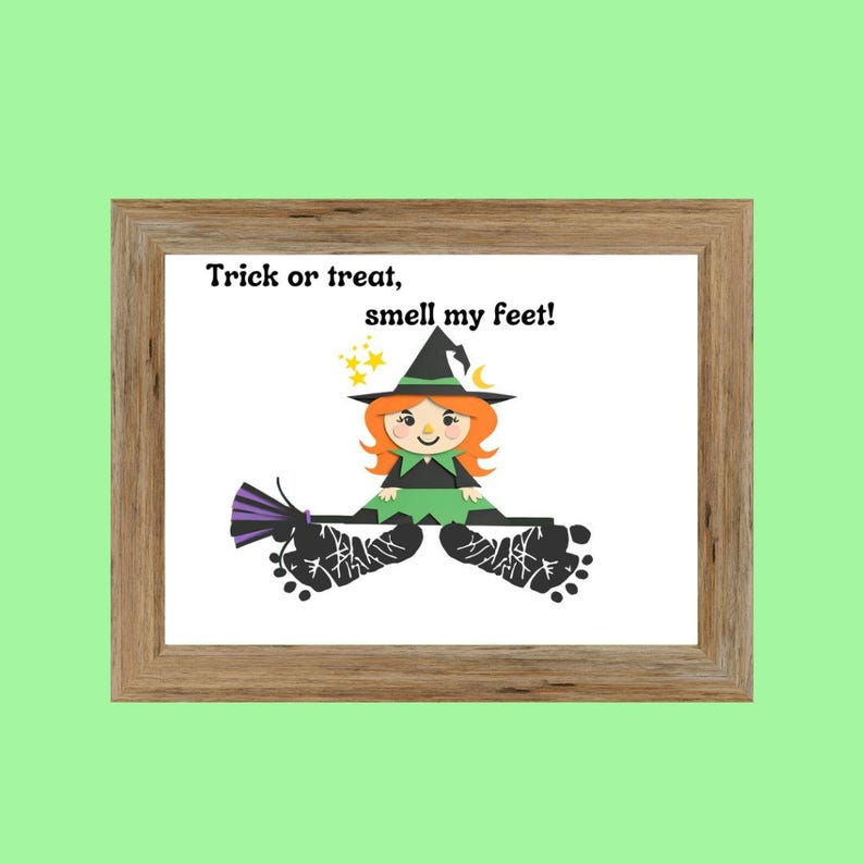 Trick or Treat Smell My Feet Craft,halloween Witch Footprint,halloween ...