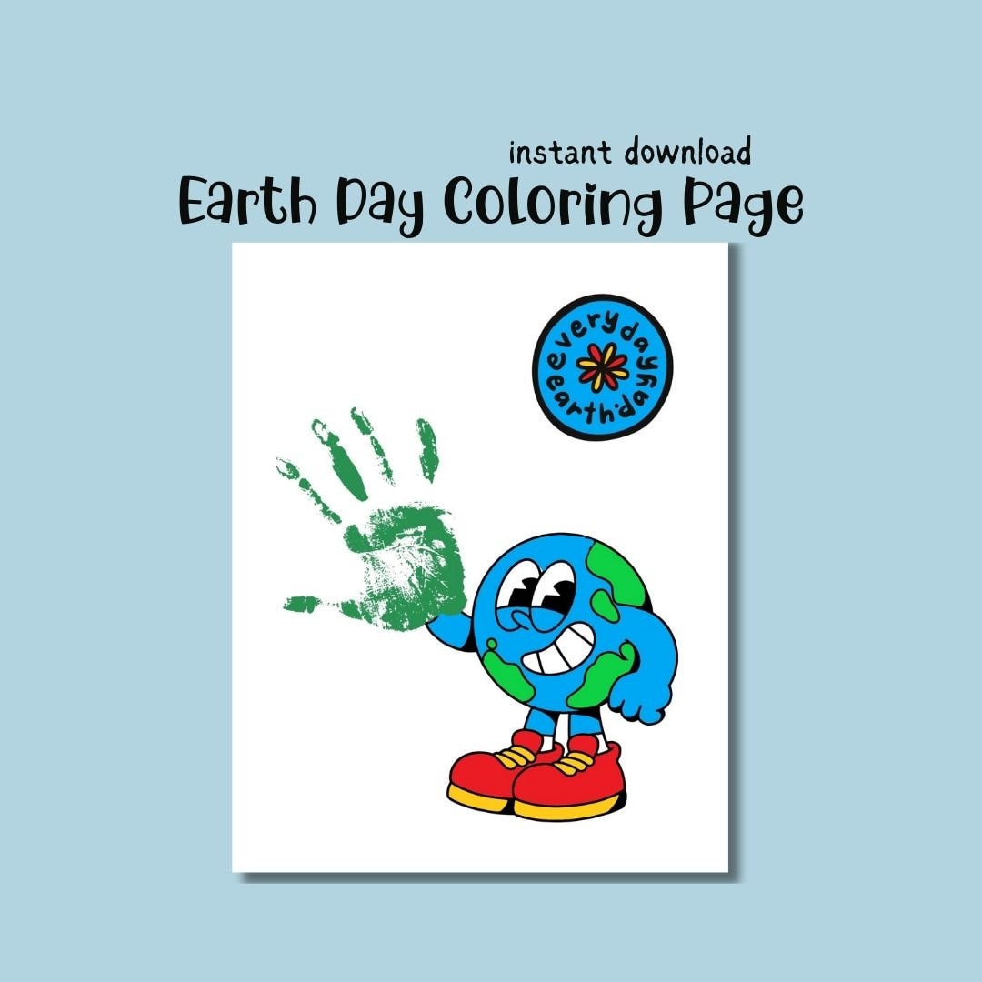 Earth Day Handprint Coloring Page,earth Day Coloring Page,earth Day ...