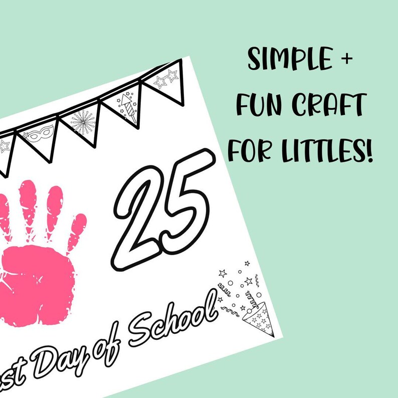 Last Day of School Handprint Coloring Page,end of School Handprint ...