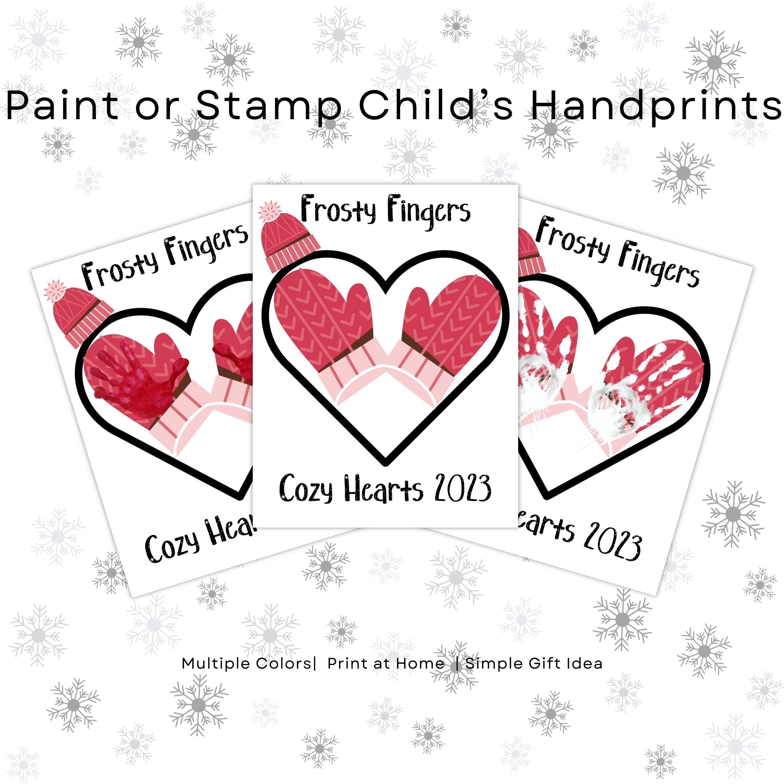 Winter Handprint Art,mitten Craft,xmas Handprint,glamma Gift ...