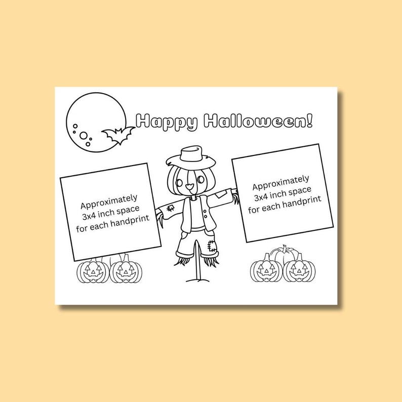 Halloween Scarecrow Handprint Coloring Page,spooky Season Scarecrow ...