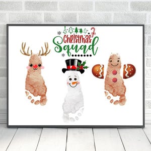 Christmas Squad Footprint Keepsake,snowman Footprint,reindeer Footprint ...