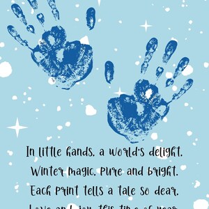Christmas Handprint Footprint Art, Gift for Grandma and Grandpa ...