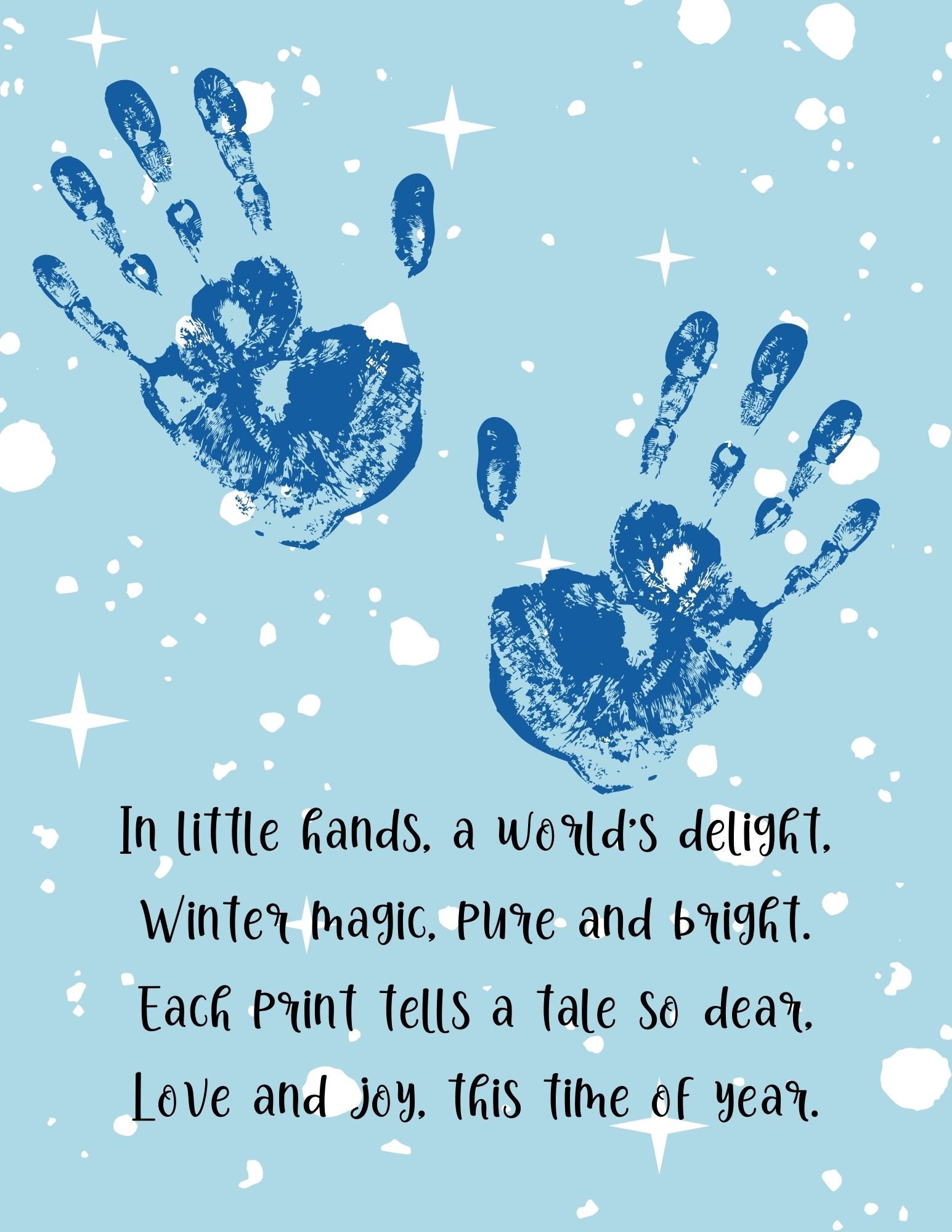 Christmas Handprint Footprint Art, Gift for Grandma and Grandpa ...