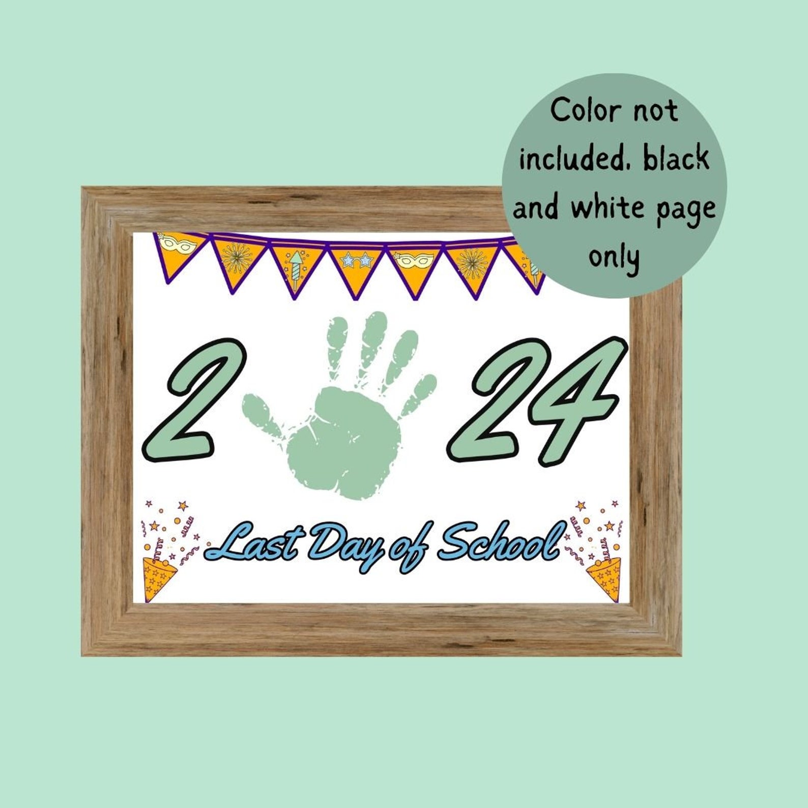 Last Day of School Handprint Coloring Page,end of School Handprint ...