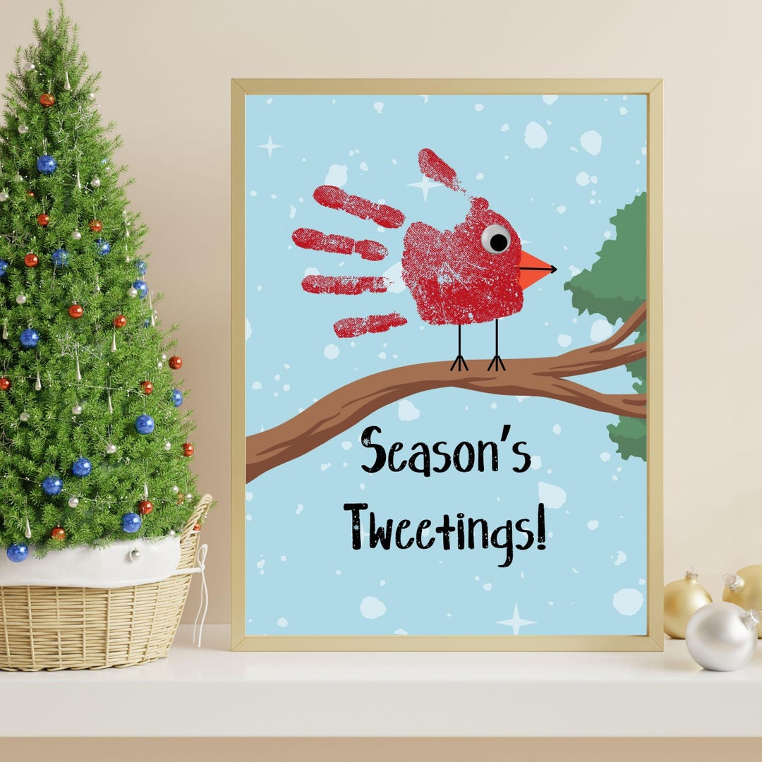 Seasons Tweetings Cardinal Handprint,red Bird Handprint,winter ...