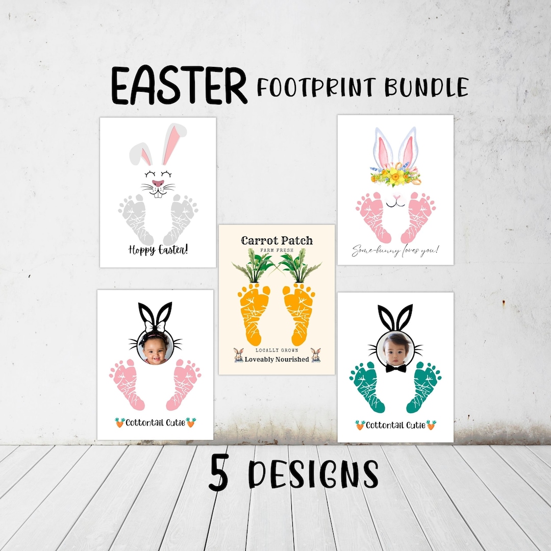 Easter Handprint Footprint Art Bundle,bunny Footprint,easter Footprint ...