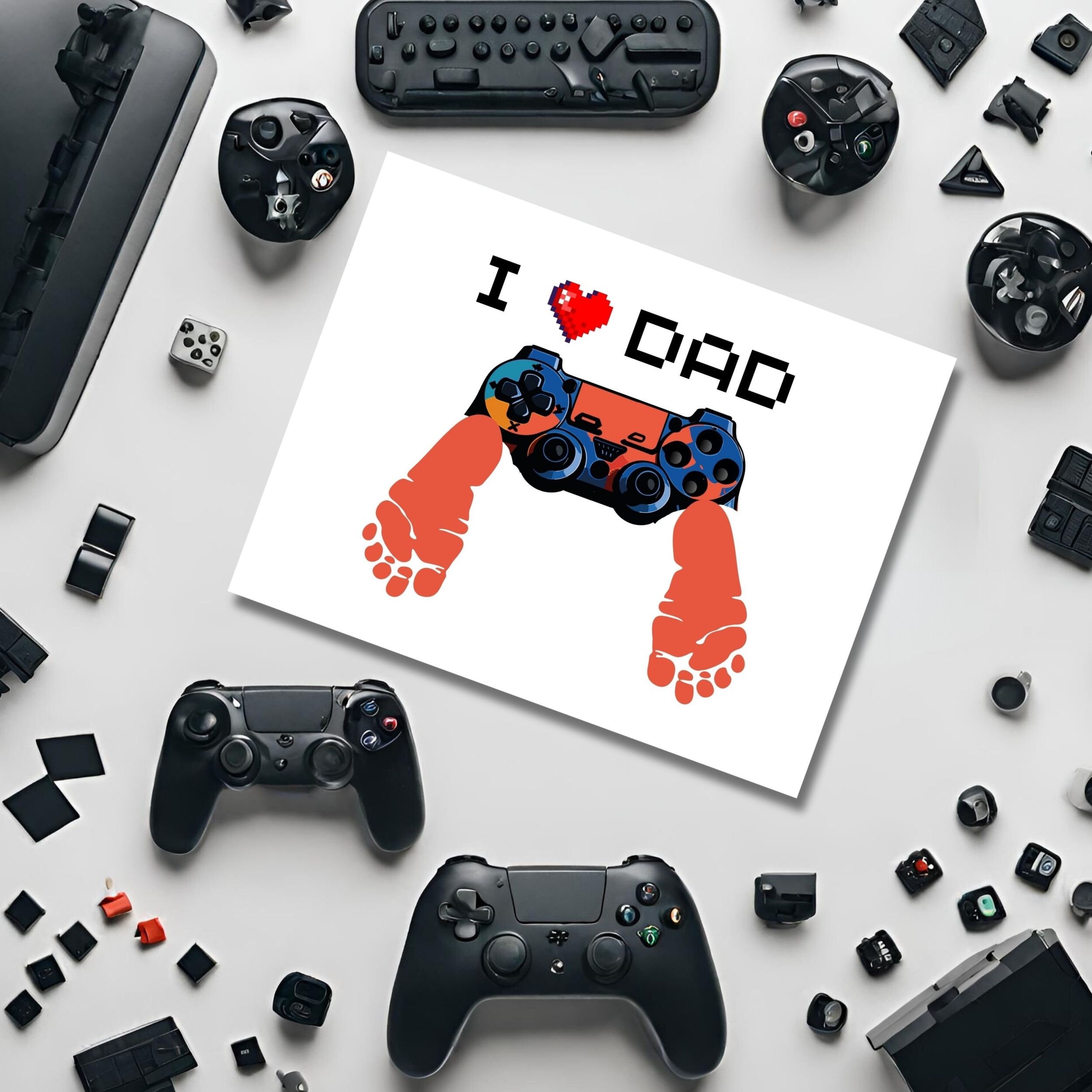 Fathers Day Gamer Gift,fathers Day Footprint Art,dad Birthday Gift ...