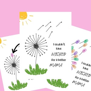 Mother's Day Mama Handprint Craft,mama Fingerprint,dandelion Thumbprint ...