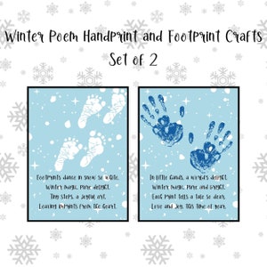Christmas Handprint Footprint Art, Gift for Grandma and Grandpa ...