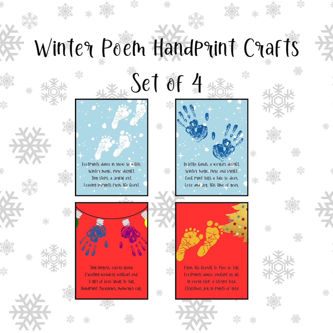 Christmas Handprint Footprint Art Craft, Set of 4, Gift for ...