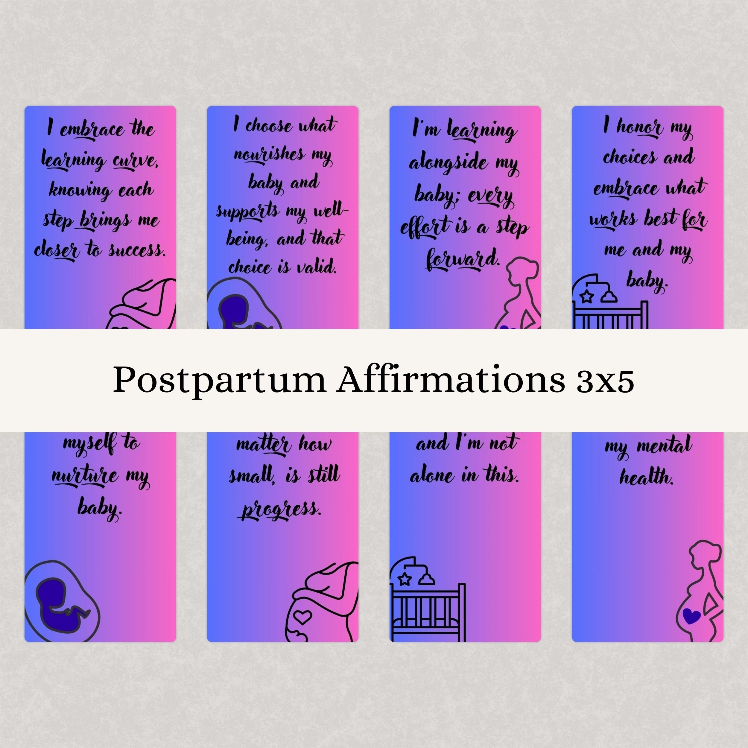 40 Postpartum Affirmation Cards for New Moms, Motherhood Affirm Cards ...
