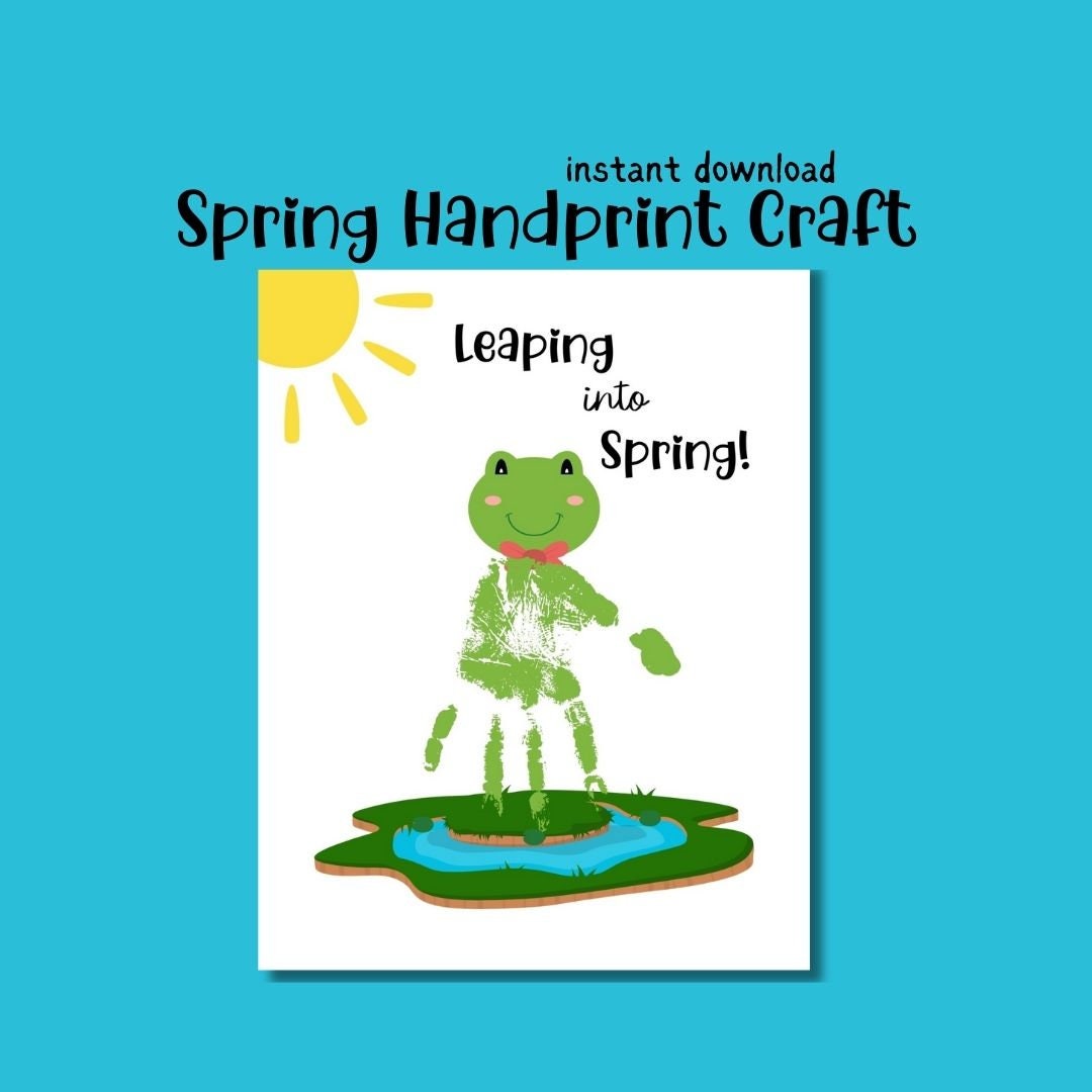 Spring Handprint,frog Handprint,preschool Spring Art,preschool ...