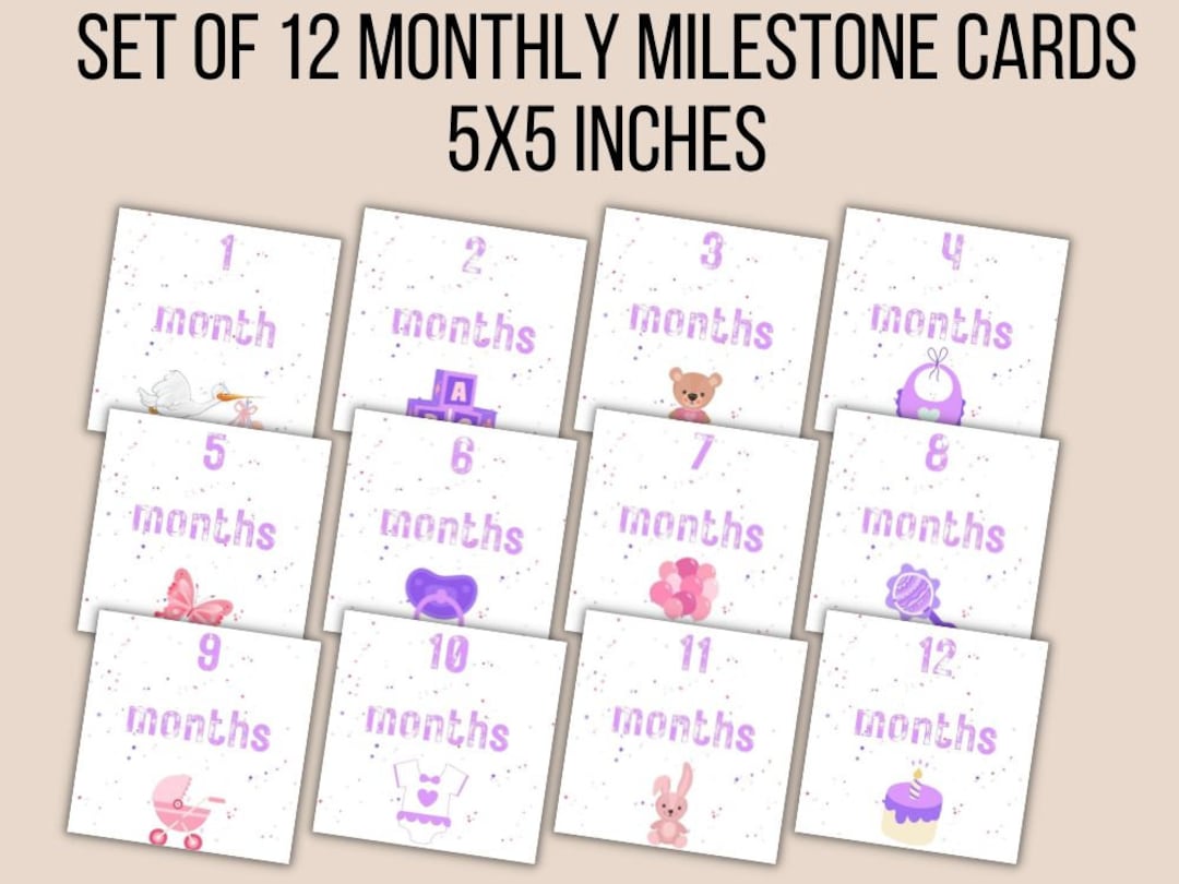 Baby Monthly Milestone, Monthly Baby Milestone, Baby Girl Milestone ...